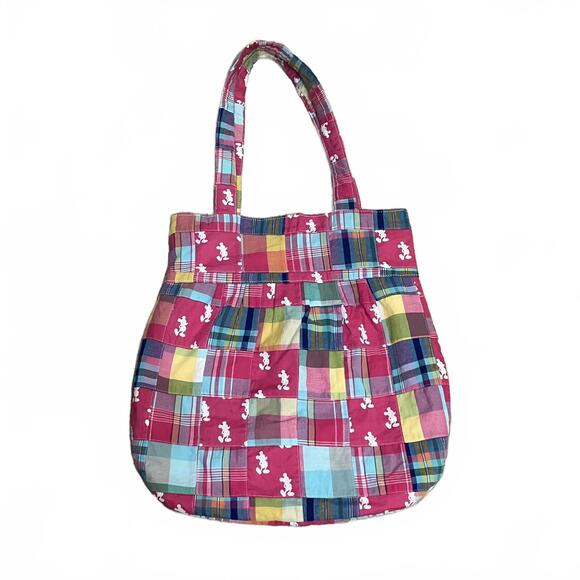 Disney | Office | Disney Mickey Mouse Vibrant Pink Patchwork Pattern ...
